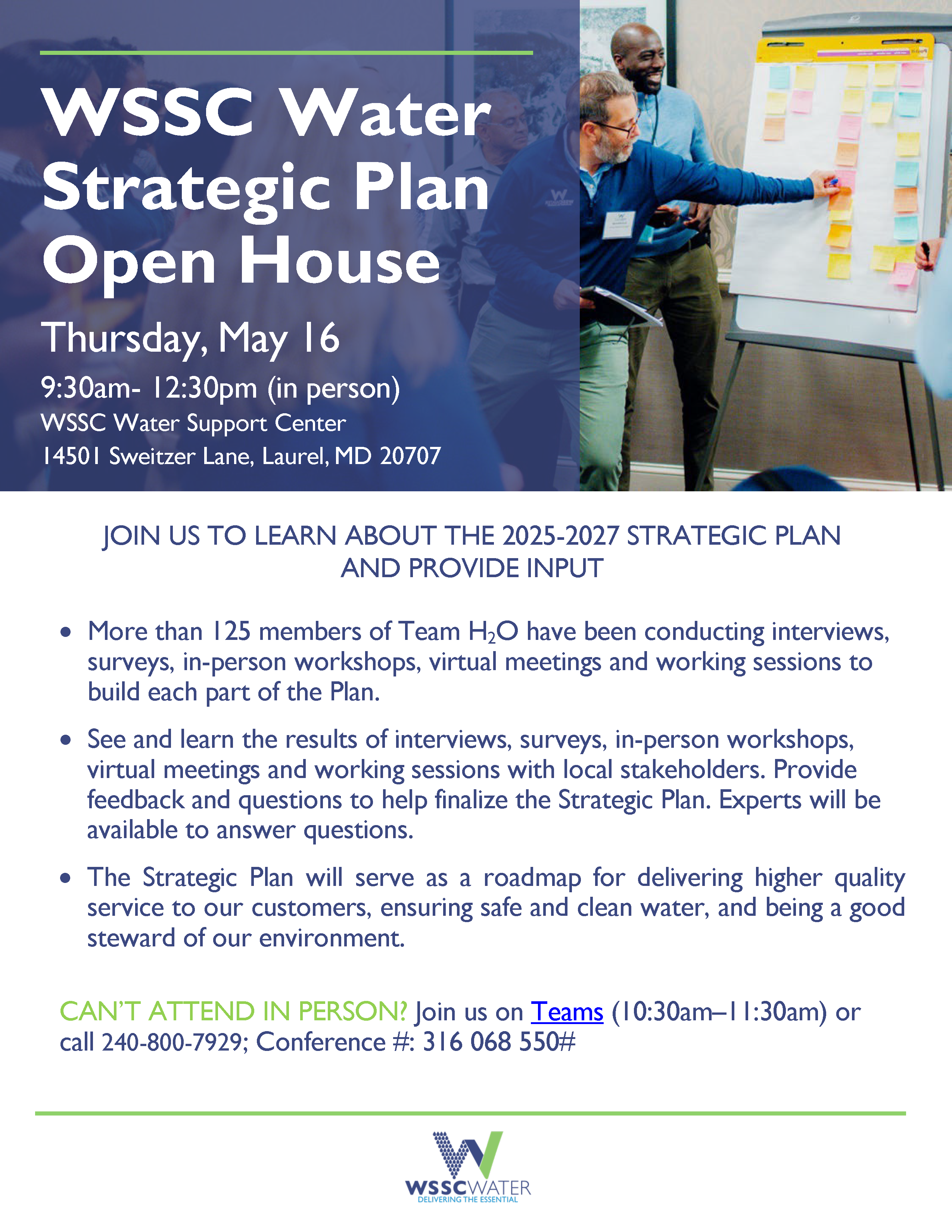 WSSC Water Strategic Plan Open House | WSSC Water